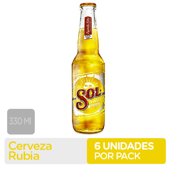 CERVEZA SOL 6 X 330 ML - Súper El Cóndor